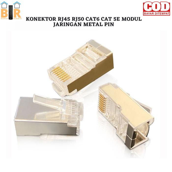 Jual Connector RJ45 UTP Cat 5e KONEKTOR RJ45 MODUL JARINGAN METAL PIN ...