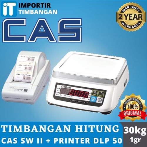 Jual Timbangan Digital Meja CAS SW-11 printer label sticker Serbaguna 30kg - Jakarta Barat ...