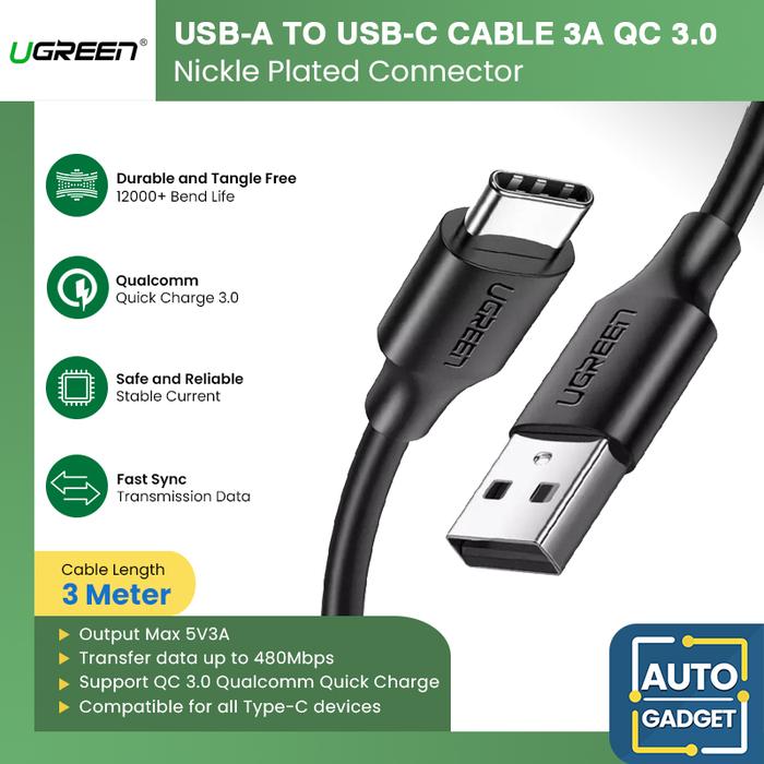 Jual UGREEN Cable Data USB 2.0 to Type C 3A Ugreen Charging & Sync 3 ...