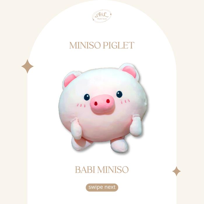 Jual Second Miniso - Boneka Babi Pig Doll Round Plush Toy Piglet Miniso ...