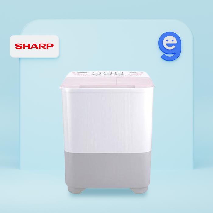Jual SHARP Mesin Cuci 2 Tabung 6,5KG Kg ES-T70MW-BL/PK / EST 70MW ...