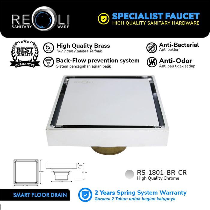 Jual Floor Drain Strainer Saringan Got Kamar Mandi Anti Bau Chrome RS ...