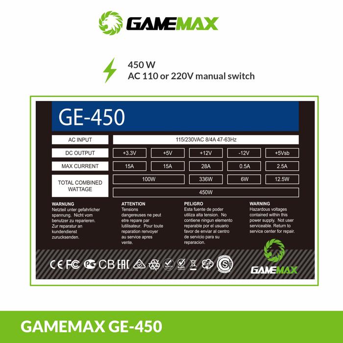 Jual Gamemax Ge-450 Value Gaming Power Supply Di Seller Sweet Shop ...