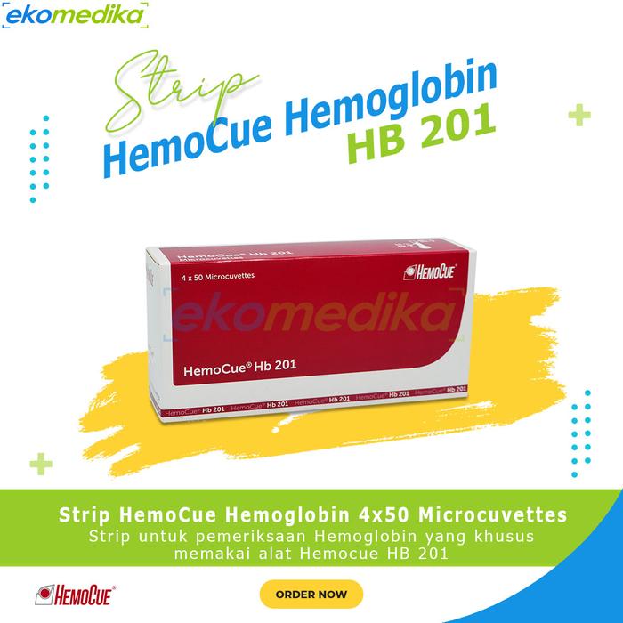 Jual Strip Hemoglobin HEMOCUE HB 201 4x50 Micro cuvettes (200 pcs ...