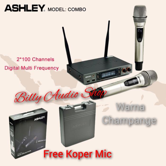 Jual Mic Wireless Ashley Combo / Mic Ashley Combo 2 Mic Pegang - Hitam ...