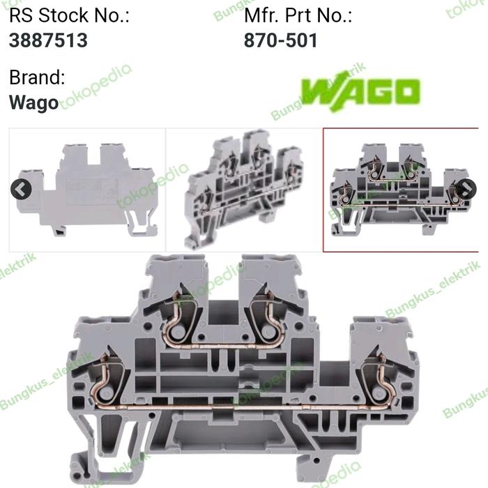 Jual WAGO 870-501 double level terminal block 2.5mm spring cage - Kab ...