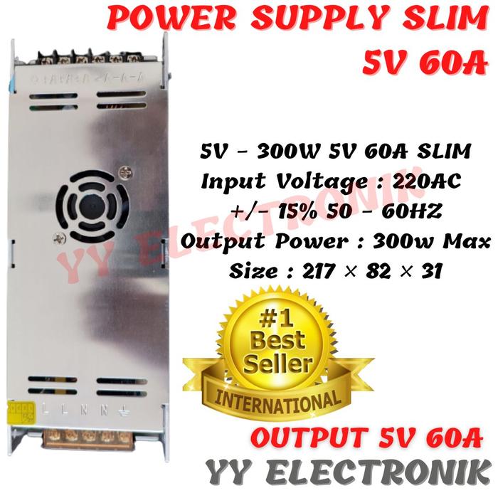 Jual POWER SUPPLY RUNNING TEXT SLIM ADAPTOR TRAVO 5V 20A 40A 60A - 5V 40A - Jakarta Utara ...
