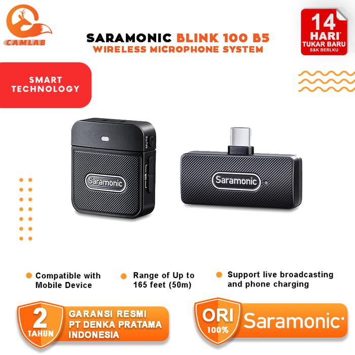 Promo Saramonic Blink 100 B5 (TX+RXUC) Dual Wireless Microphone USB C Device - Jakarta Utara ...