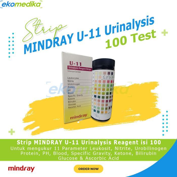 Jual Urine Strip MINDRAY U11 Urinalysis Reagent Strip isi 100 U-11 ED ...