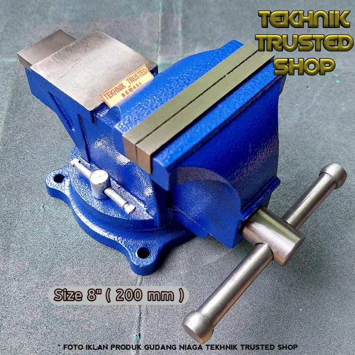 Jual Bench vice ragum 8" 200 mm Tanggem clamp klem catok meja besi cor ...