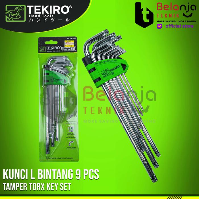 Jual Tekiro Kunci L Bintang Panjang Set 9 Pcs Lubang T10-T50 HK-TA1206 CRV - Kota Bogor ...