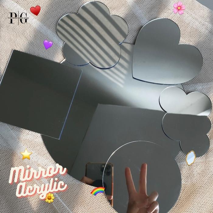 Jual Dekorasi Kue Cermin Aesthetic Akrilik / Acrylic Mirror Cake Topper ...