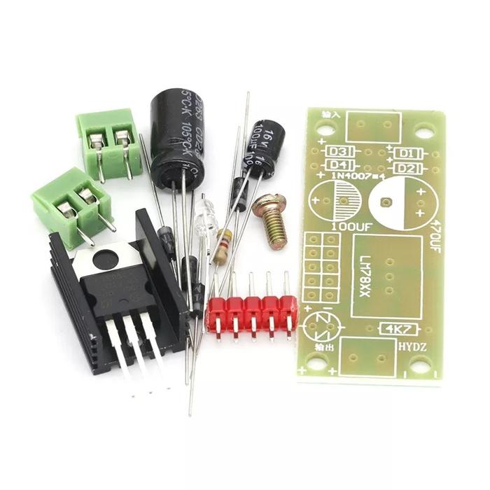 Jual DIY KIT 7805 Voltage Regulator 5V 1A Stepdown Power Supply 5V DC ...
