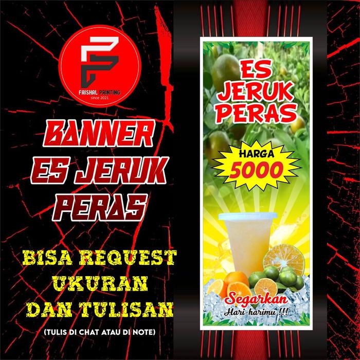 Jual Banner Es Jeruk Peras / Spanduk Minuman Es Ukuran 60 x 160 cm ...