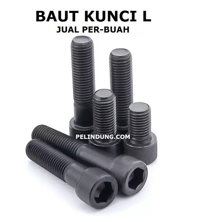 Jual Perbuah Baut Soket M 5 X 30 mm Baja Hitam Kunci L 2.5 Bolt Socket ...