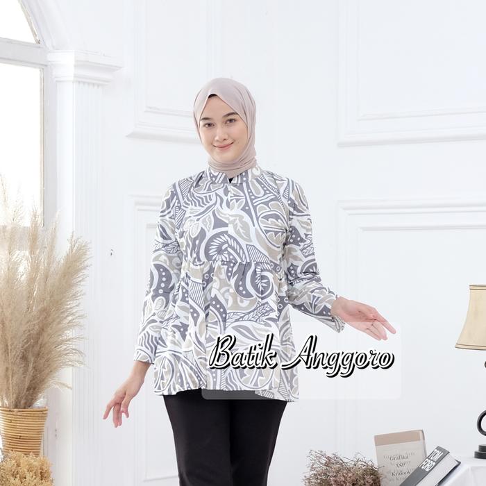 Jual atasan batik wanita kantor modern terbaru 2022 kekinian sragam ...