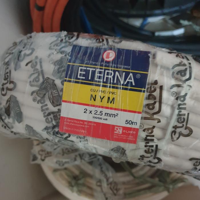 Jual Kabel Listrik NYM 2x2.5 mm Putih Kawat Tembaga 2 x 2.5 Eterna (50mtr) - Kota Surabaya ...