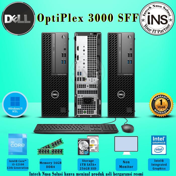 Jual CPU DELL OptiPlex 3000 SFF i3-12100 16GB 1TB SATA/256GB/512GB SSD ...