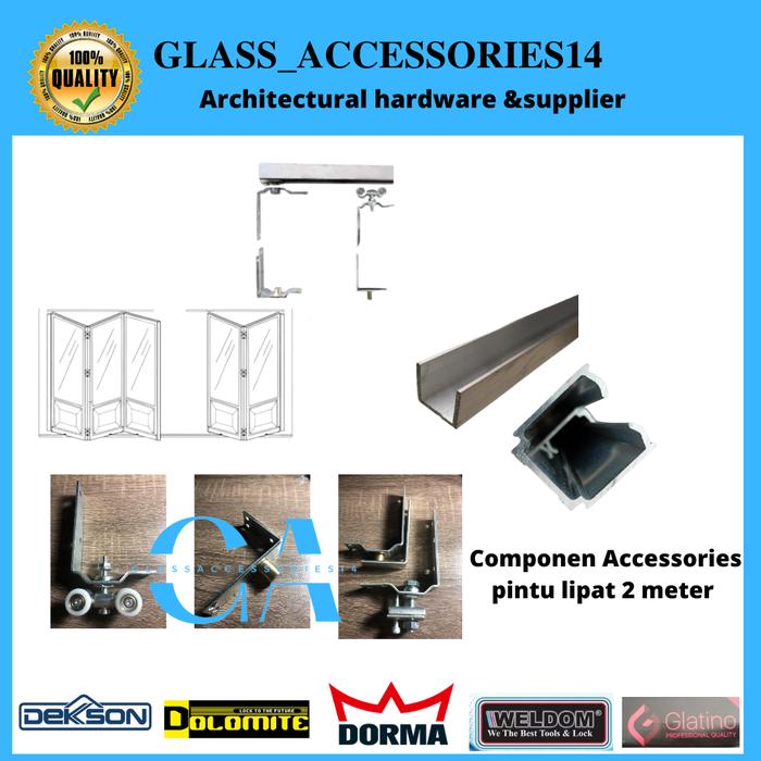 Jual Componen pintu lipat aluminium complete 1 set and folding rel 2 ...