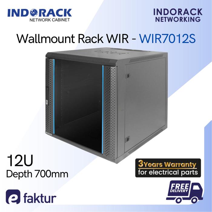 Jual Indorack Wallmount Rack 12U Single Glass Door 19" Depth 700mm ...