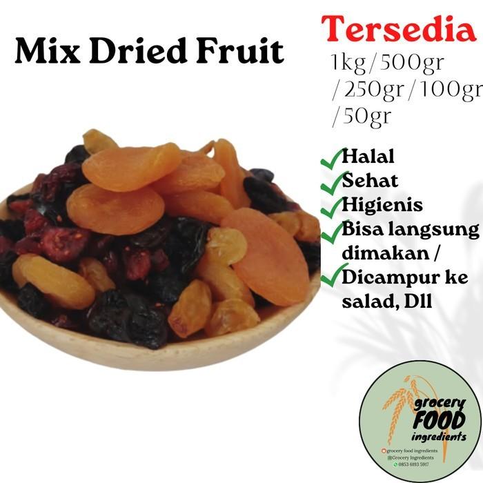 Jual Mix dried fruit 100gr (apricot black rasin golden raisin cranberi ...