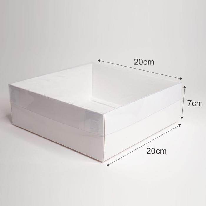 Jual Box Puding Putih Tutup Mika Hampers Dus Kue 20x20 Kotak Packaging ...