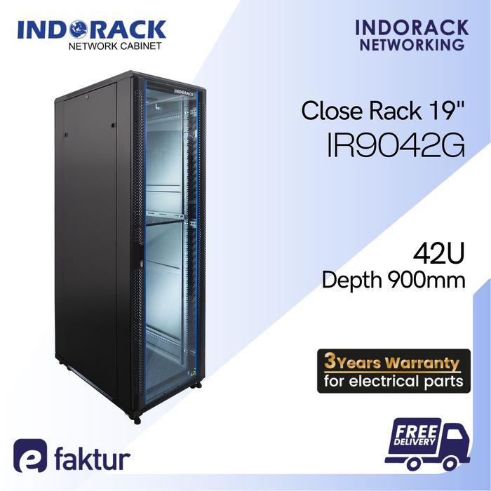 Jual Indorack Close Rack 42U Glass Door Rack Server 19" Depth 900mm ...