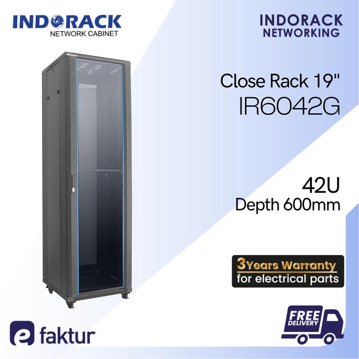 Jual Indorack Close Rack 42U Glass Door Rack Server 19" Depth 600mm ...