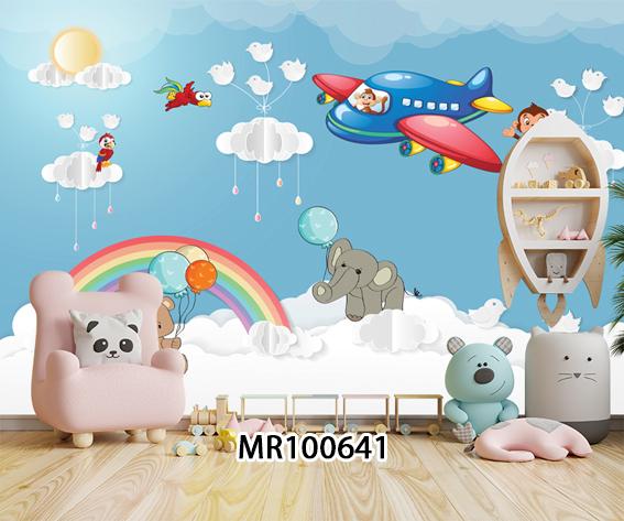 Jual PHOTOWALL MURAL DINDING MOTIF AWAN KARTUN RUANG BERMAIN ANAK ...