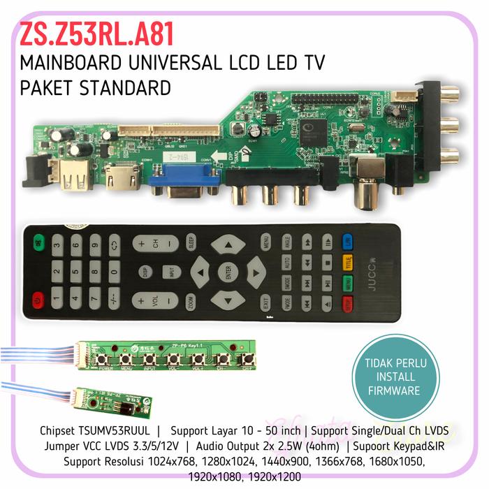 Jual A81 Mainboard Universal LCD LED TV Controller Board PAKET STANDARD ...