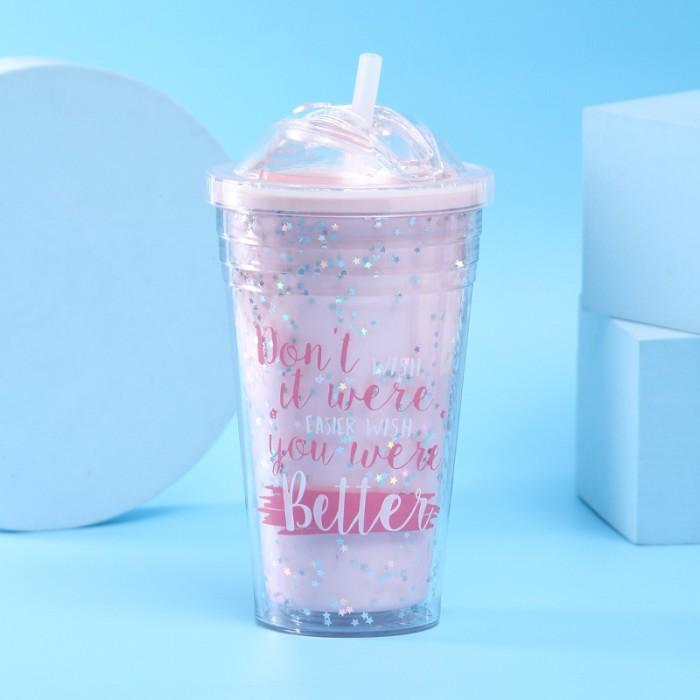 Promo Botol Minum Tumbler Glitter 450ml Cups Blink Gelas Botol Minum ...
