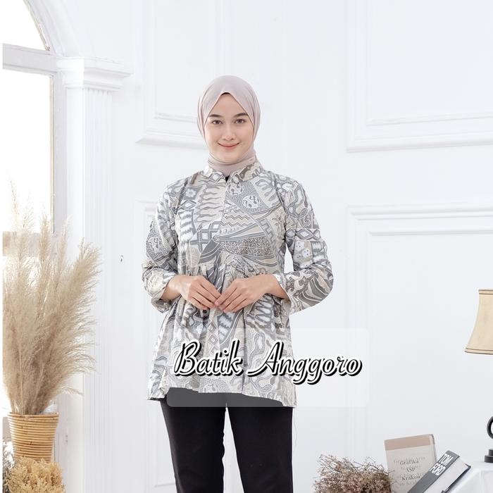 Jual atasan batik wanita kantor modern terbaru 2022 kekinian sragam ...