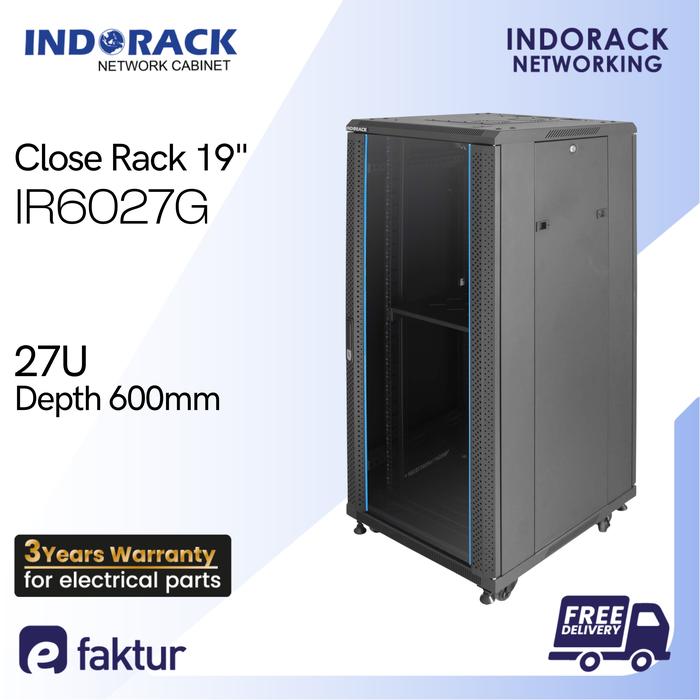 Jual Indorack Close Rack 27U Glass Door Rack Server 19" Depth 600mm ...