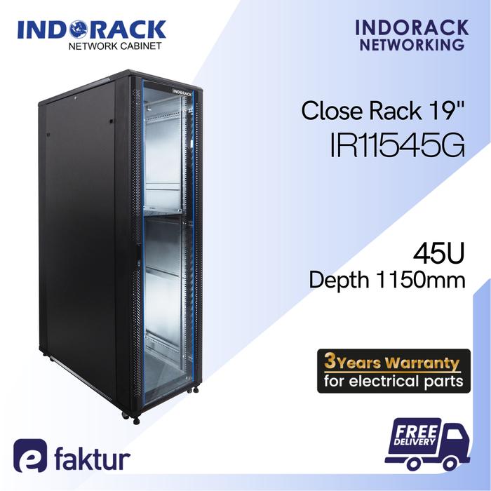 Jual Indorack Close Rack 45U Glass Door Rack Server Depth 1150mm ...