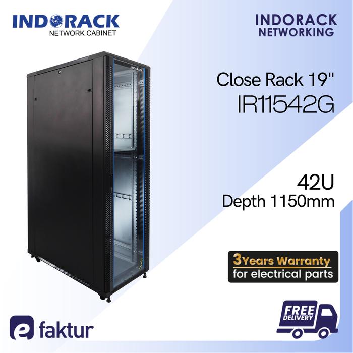 Jual Indorack Close Rack 42U Glass Door Rack Server Depth 1150mm ...