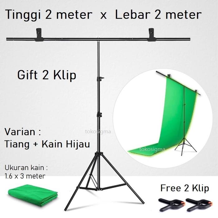 Jual Tiang + Kain Green Screen 2x2m Stand Foto Studio Backdrop Background - Jakarta Barat - Toko ...
