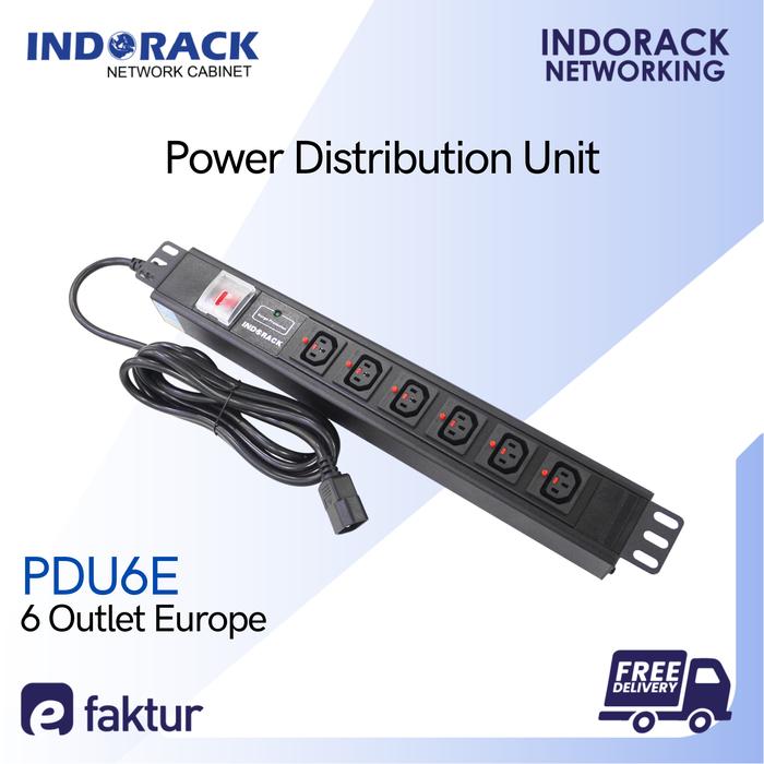 Jual Indorack PDU Power Distribution Unit 6 Europe Outlet Colokan ...