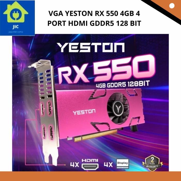 Jual VGA YESTON RX 550 4GB 4 PORT HDMI GDDR5 128 BIT - Jakarta Pusat ...