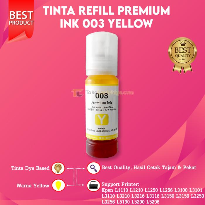 Jual Tinta Premium Ink 003 refill printer epson L1110 L3110 L3150 1110 ...