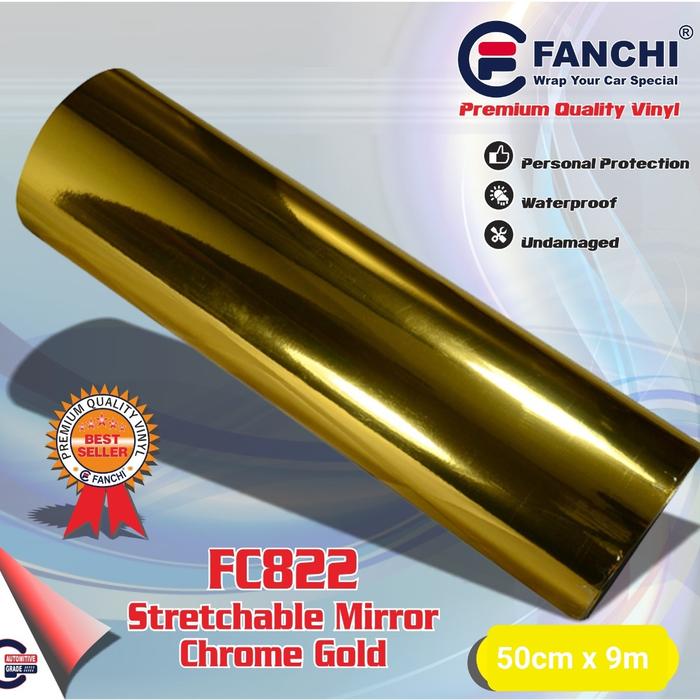Jual Sticker Fanchi FC822 Mirror Chrome Gold Emas Chrome Lentur Premium ...