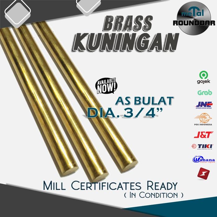 Jual AS BULAT ROUNDBAR BRASS KUNINGAN DIA 3/4 INCHI X 1METER - Kab ...