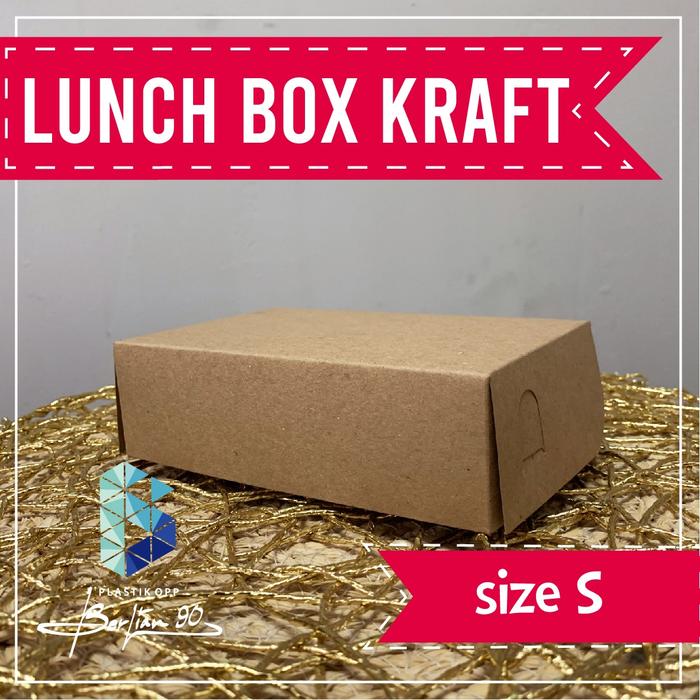 Promo luch box kraft ukuran S Paper lunch box kotak makan kertas coklat ...