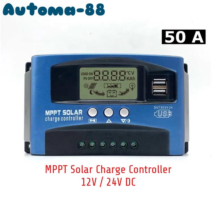 Jual MPPT Solar Charge Controller SCC-50A 12V 24V Battery charger ...