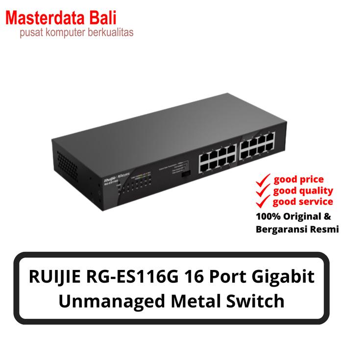 Jual RUIJIE RG-ES116G 16 Port Gigabit Unmanaged Metal Switch Original ...