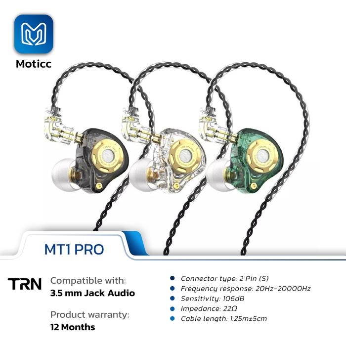 Jual Trn Mt1 Pro With Mic Dynamic Driver Sport Gaming In Ear Earphone ...