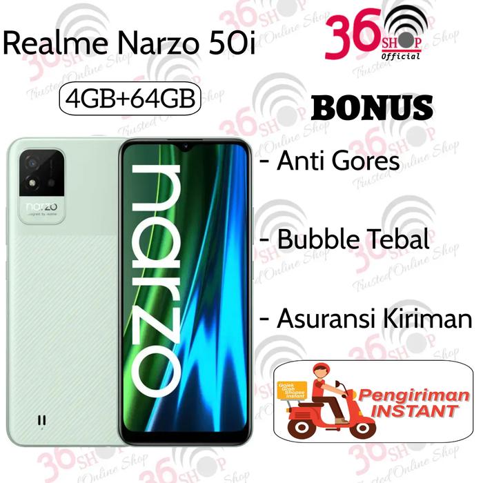 Realme Narzo 50i 4GB+64GB Garansi Resmi Realme - Mint green - Rp1.432.000