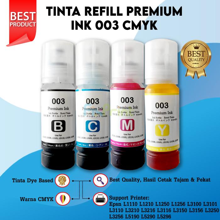 Jual PAKET CMYK Tinta Botol Epson 003 Refill L3110 L3210 L1110 L1210 L3150 - Jakarta Selatan ...