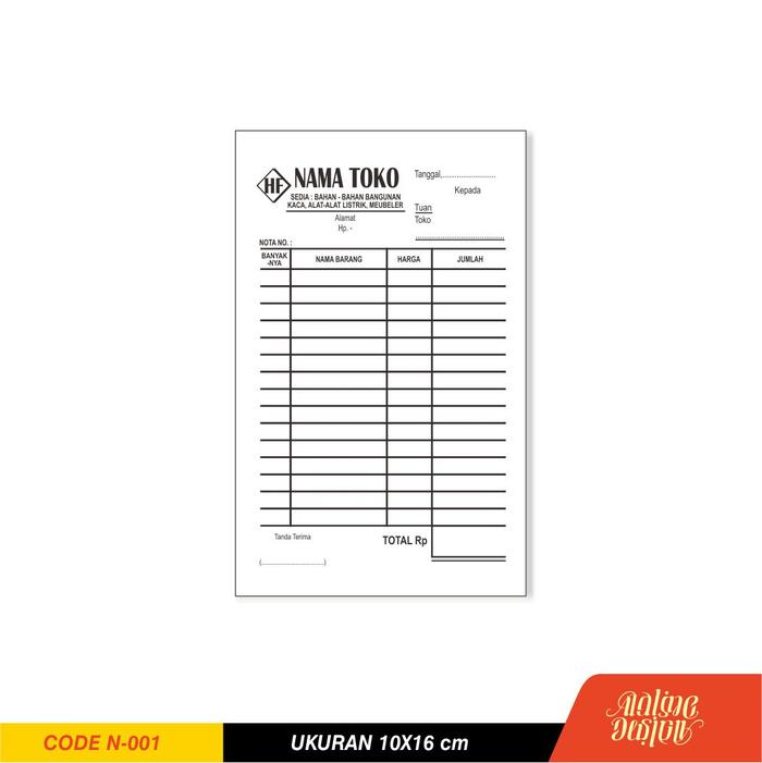 Jual Cetak Nota Olshop Nota Penjualan Nota 2ply Nota Rangkap 2 custom ...