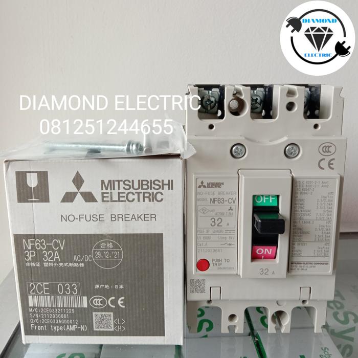 Jual Mitsubishi MCCB Breaker NF63-CV 3P 32A 40A 50A 63A / NF63 CV - 63A - Jakarta Barat ...