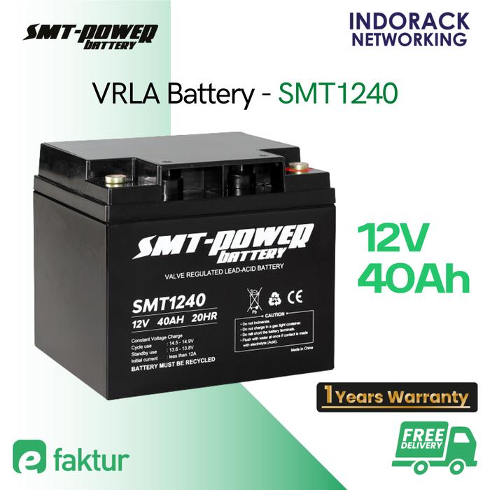 Jual SAMOTO Battery 12V 40AH Baterai Aki Kering UPS VRLA SMT POWER ...